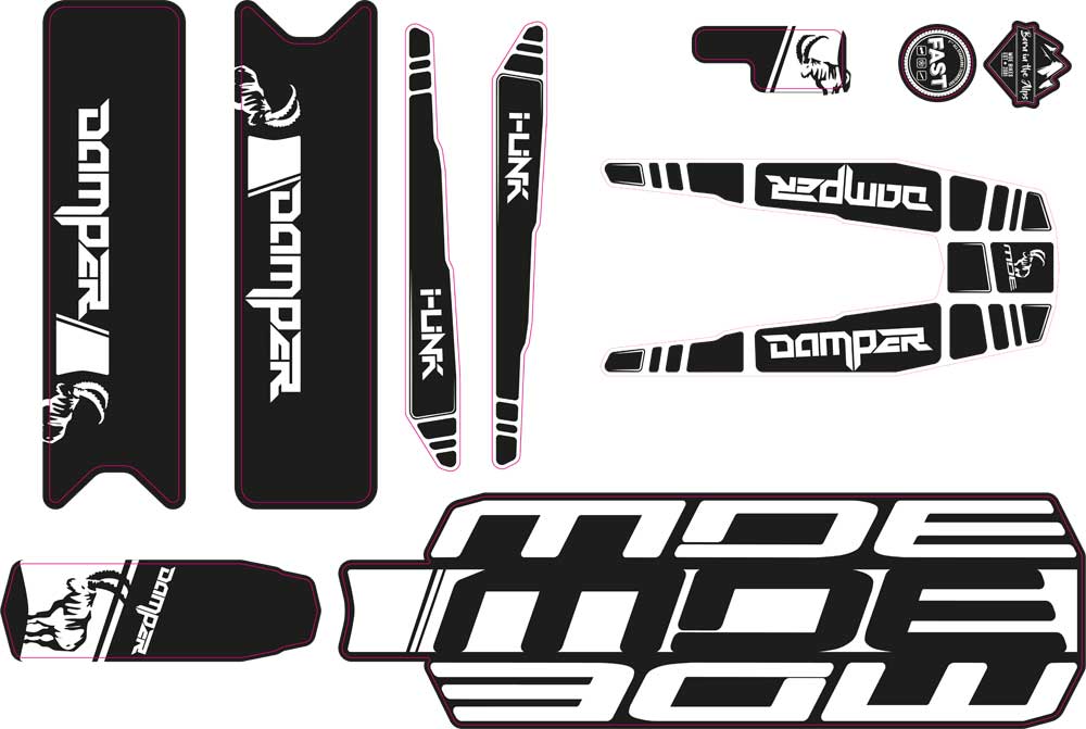 DAMPER 2018-2019 decals Kit - MDE Bicycles - Handcrafted since 2001