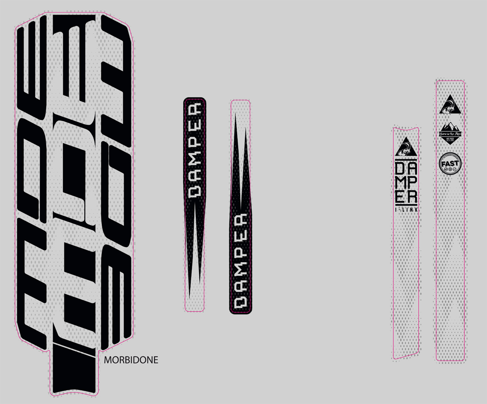 DAMPER decals Kit (Latest version) - MDE Bicycles - Handcrafted since 2001
