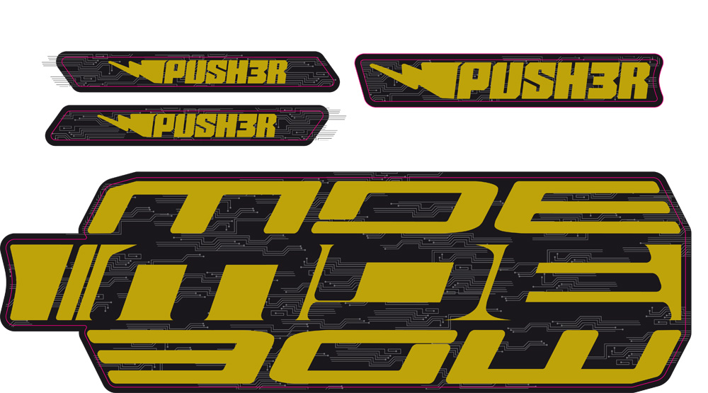PUSH3R 500Wh decals Kit - MDE Bicycles - Handcrafted since 2001